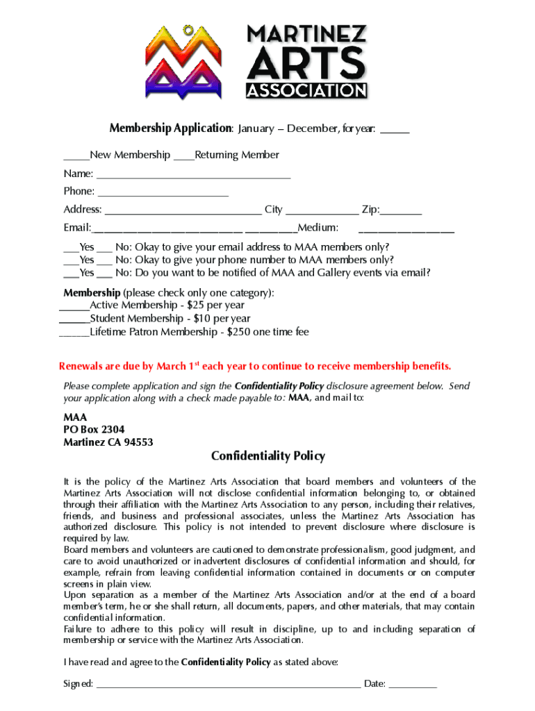 Fillable Online MAA-membership-application.docx Fax Email Print - pdfFiller