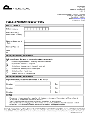 Fillable Online FULL ENCASHMENT REQUEST FORM - Dublin Fax Email Print ...