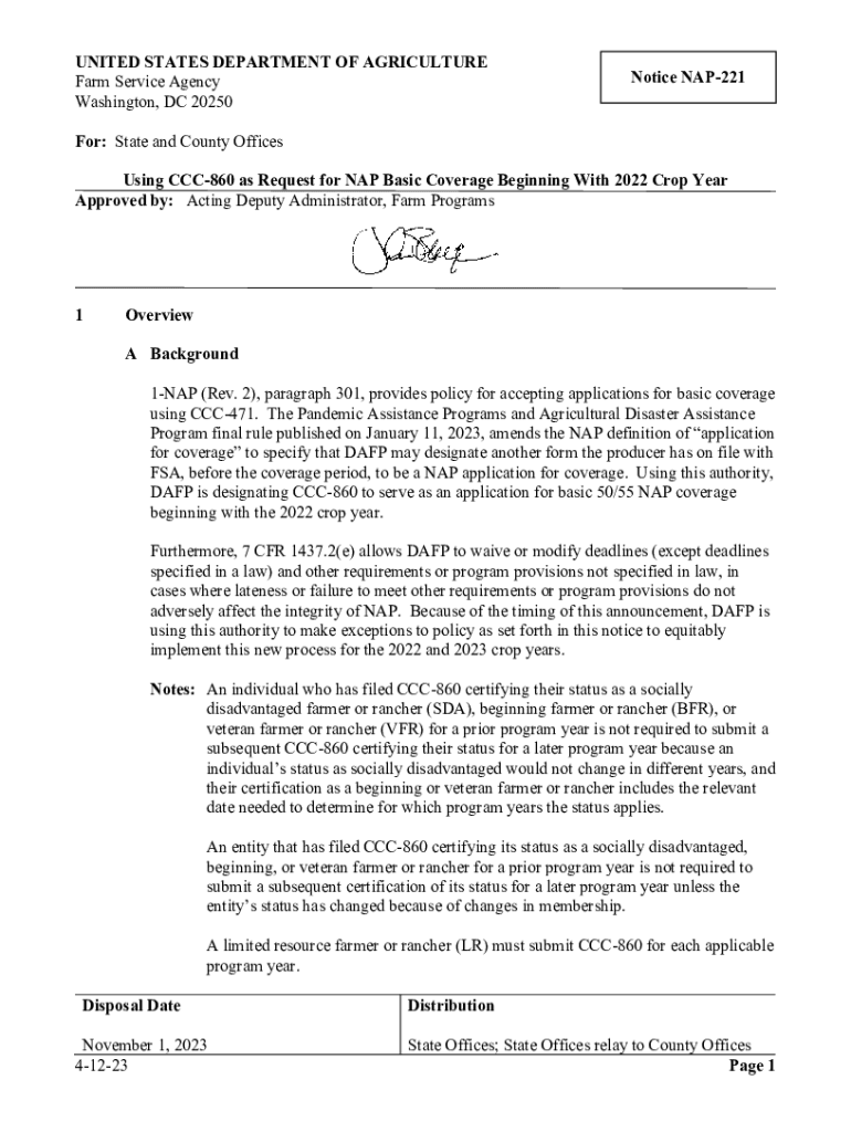 Fillable Online State and County Offices Using a CCC-860 a Fax Email ...