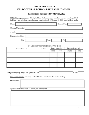 Fillable Online Awards-Doctoral-Scholarship-Application- ... Fax Email ...