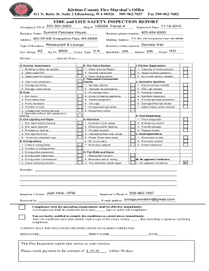 Fillable Online Fire Inspection form - Kittitas County Fax Email Print ...