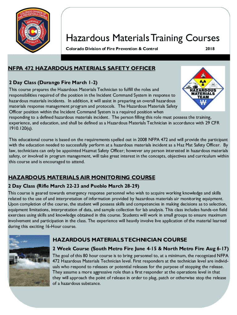Fillable Online Firefighter and HazMat CertificationFire Prevention and ...