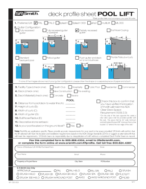 Fillable Online deck profile sheet pool lifts Fax Email Print - pdfFiller