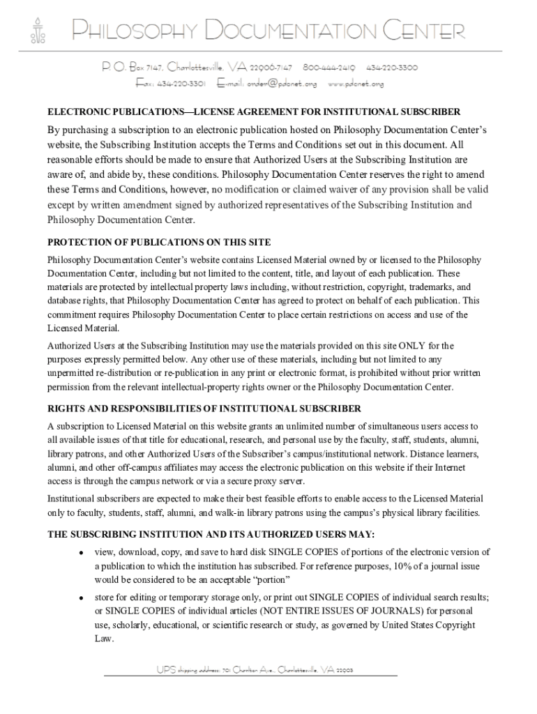 Fillable Online EBSCO Publishing and Philosophy Documentation Center ... Fax Email Print - pdfFiller