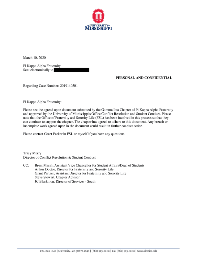 Fillable Online BGSU statement regarding Pi Kappa Alpha Fraternity ...