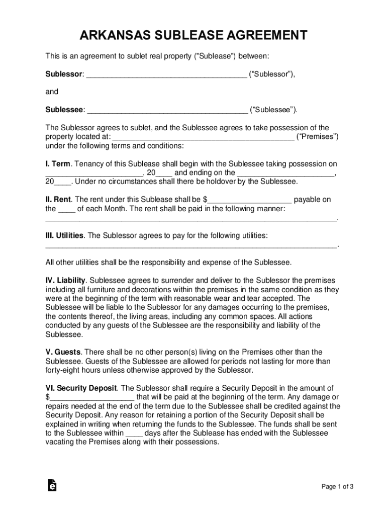 Fillable Online Washington D.C. Sublease Agreement (Free Template) Fax ...