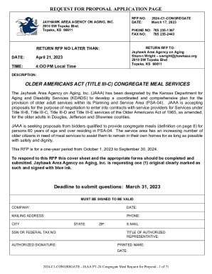 Fillable Online REQUEST FOR PROPOSAL APPLICATION PAGE Fax Email Print - pdfFiller