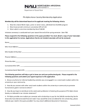 Fillable Online Phi Alpha Honor Society Membership Application Fax ...