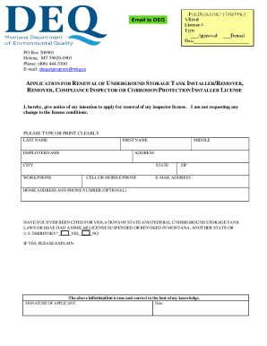Fillable Online deq mt Montana DEQ - UST Installer/Remover Renewal App ...
