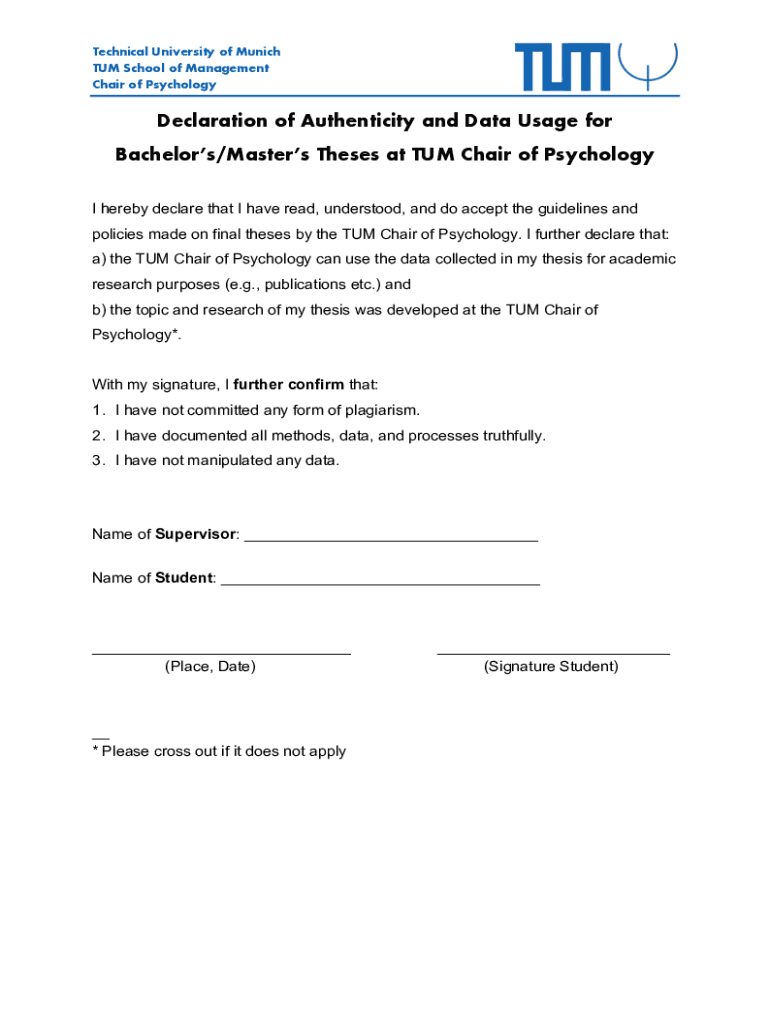 Fillable Online Declaration of Authenticity and Data Usage for Bachelor ...