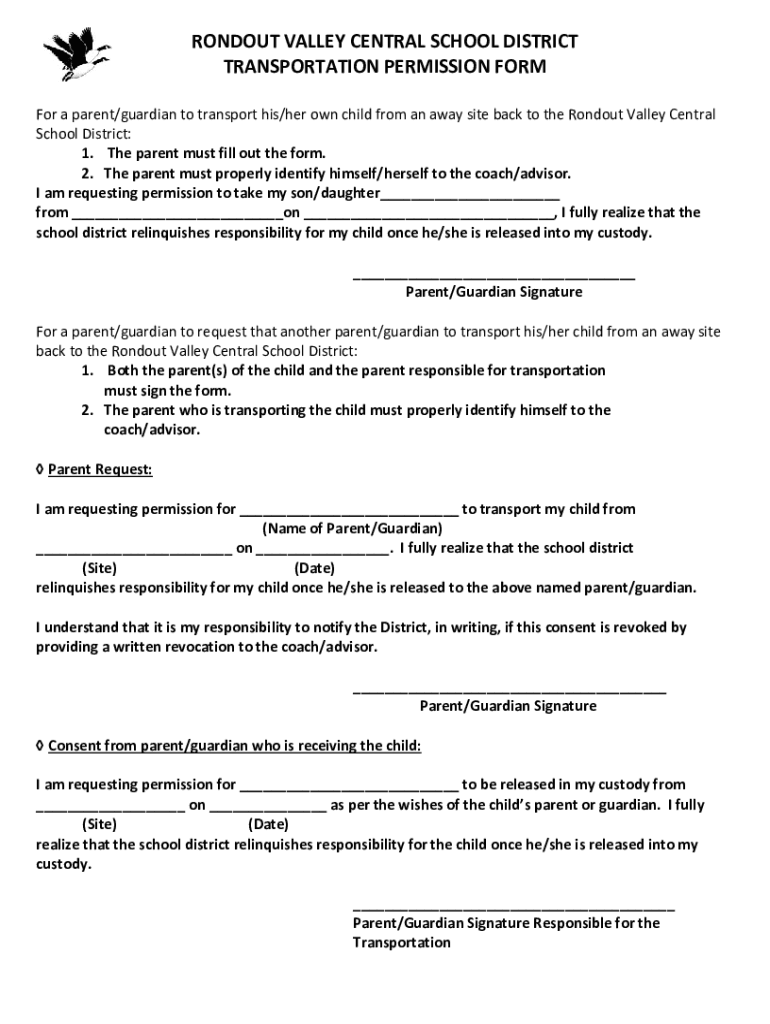 Fillable Online Transportation Permission Form.docx Fax Email Print ...