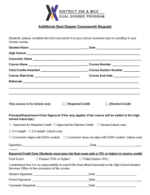 Fillable Online Additional MCC Coursework Form.docx Fax Email Print - pdfFiller