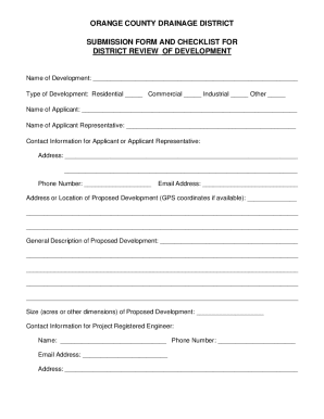 Fillable Online Submission Form and Checklist for ... Fax Email Print - pdfFiller