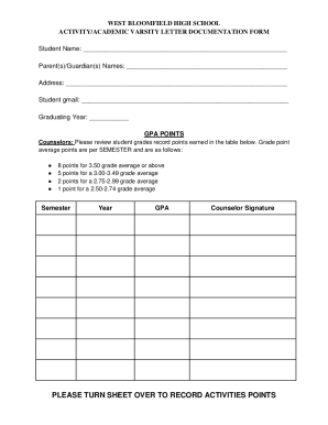 Fillable Online PLEASE TURN SHEET OVER TO RECORD ACTIVITIES ... Fax ...