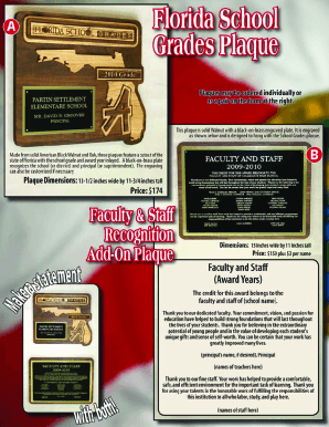 Fillable Online Florida School Grades Plaque Order Form Fax Email Print ...
