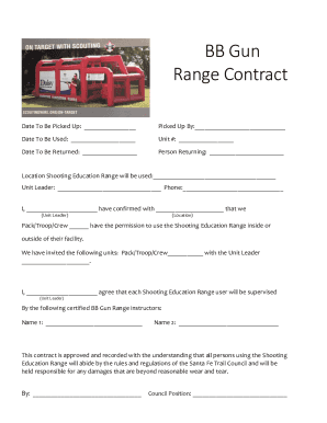 Fillable Online BB Gun Range Contract Fax Email Print - pdfFiller
