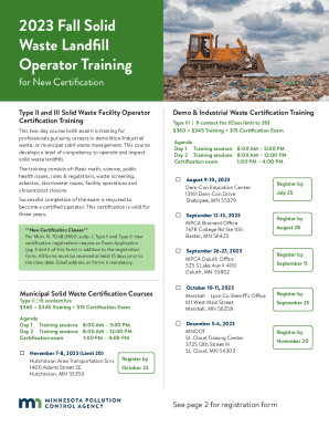 Fillable Online Course Information - Florida's Solid Waste Operators ...
