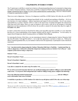 Fillable Online lems hcpss 11 Chaperone Interest Form.docx Fax Email ...