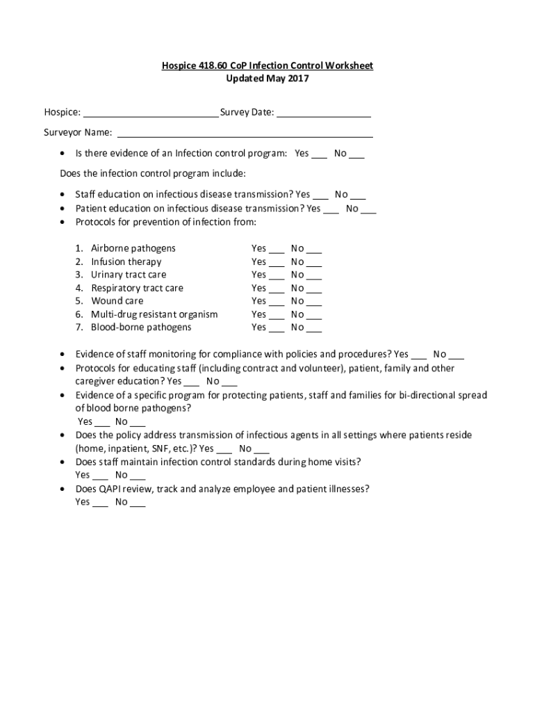 Fillable Online Worksheet For Determining Appropriateness For Hospice ...