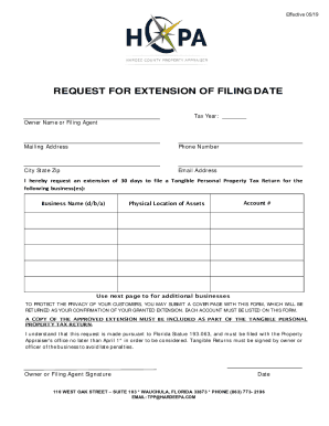 Fillable Online Faxing request for extension of time to furnish statements ... Fax Email Print ...