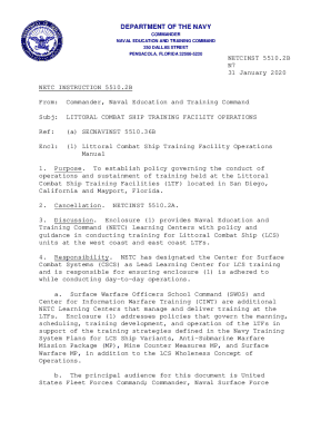 Fillable Online NETCINST 5510.2B. LITTORAL COMBAT SHIP TRAINING ...