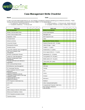 Fillable Online Case ManagementChecklist.doc Fax Email Print - pdfFiller