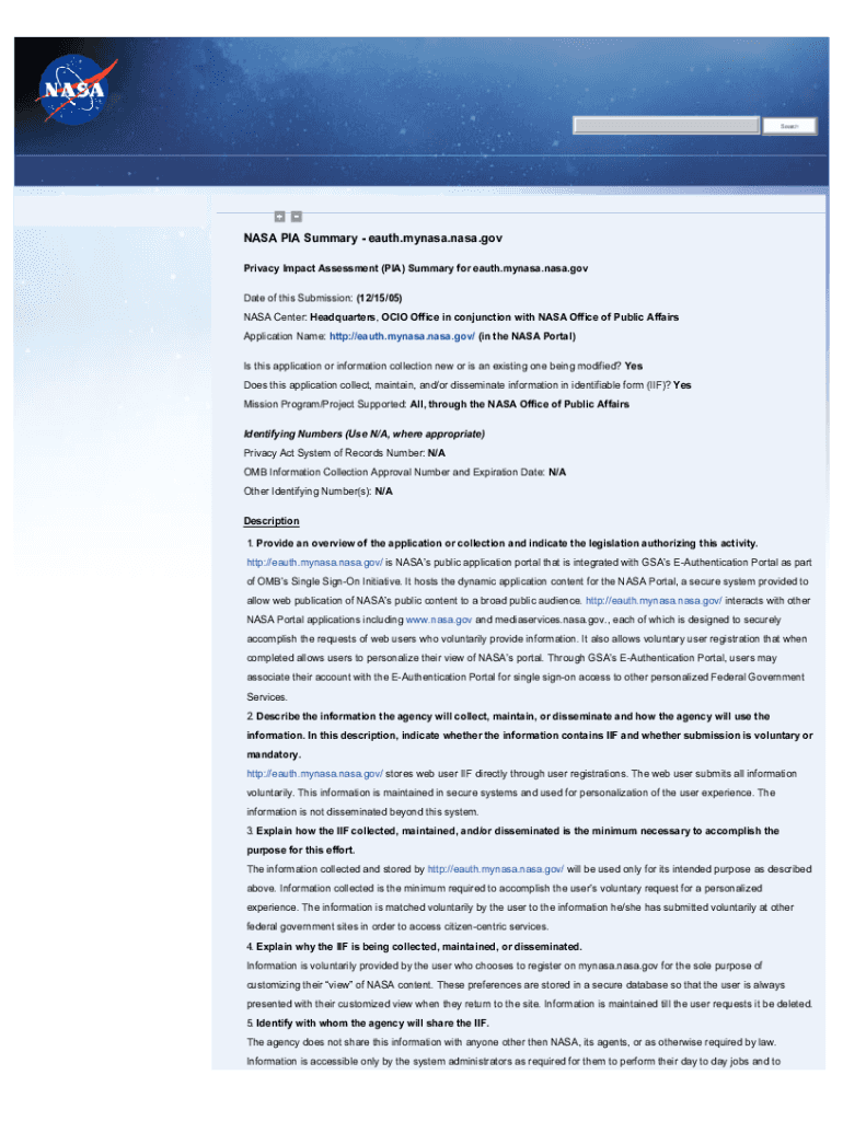 Fillable Online Privacy Impact Assessment (PIA) Summary for Centennial ...
