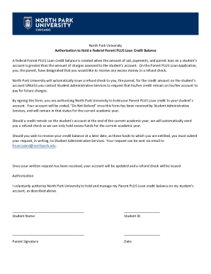 Fillable Online Parent-Credit-Balance-Hold-Form- ... Fax Email Print ...