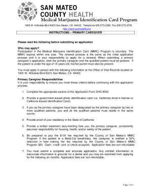 Fillable Online Medical Marijuana ID CardDepartment of Public Health ...