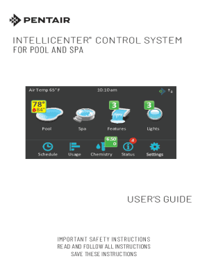 Fillable Online IntelliCenter Control System User's Guide for Pool and ...