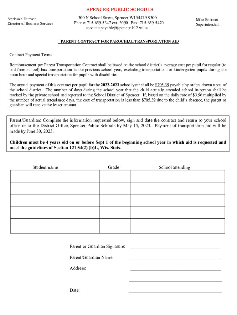 Fillable Online Stephanie Durrant - School District of Spencer Fax ...