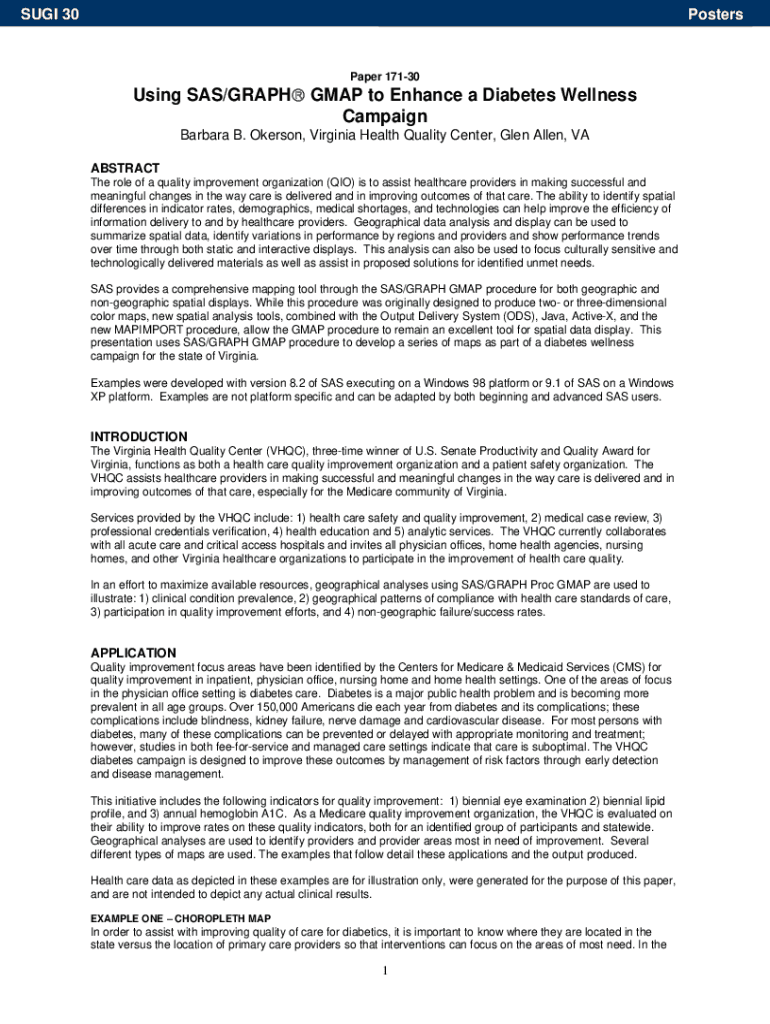 Fillable Online 171-30: Using SAS/GRAPH GMAP to Enhance a Diabetes ...