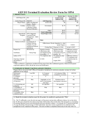 Fillable Online GEF EO Terminal Evaluation Review Form for OPS4 Fax ...