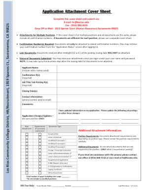 Fillable Online Application Attachment Cover Sheet Fax Email Print ...
