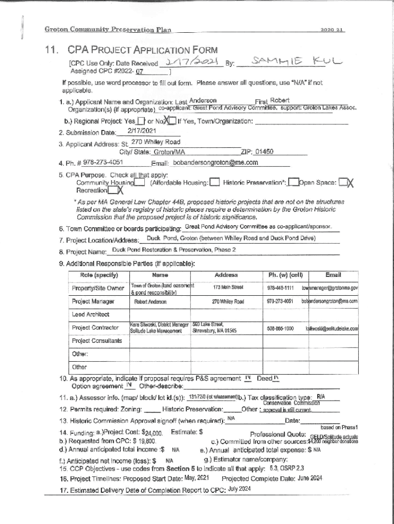 Fillable Online 11. cpa project application form Fax Email Print ...