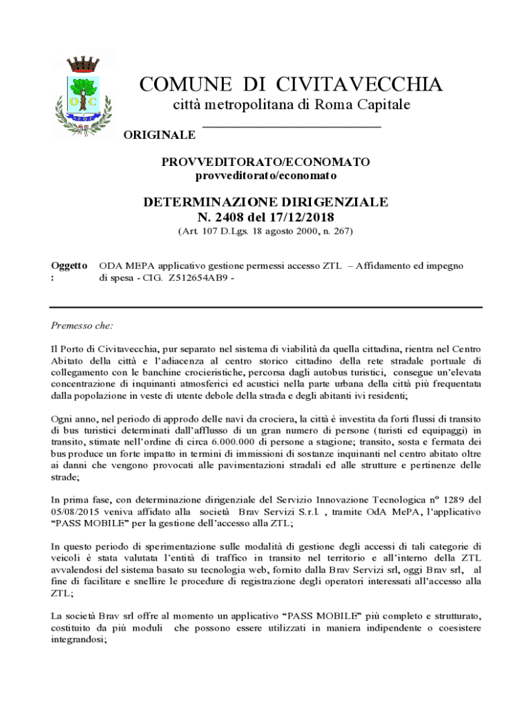 Compilabile Online ODA MEPA applicativo gestione permessi accesso ZTL ...