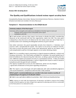 Fillable Online Report of the External Review of Quality and ...