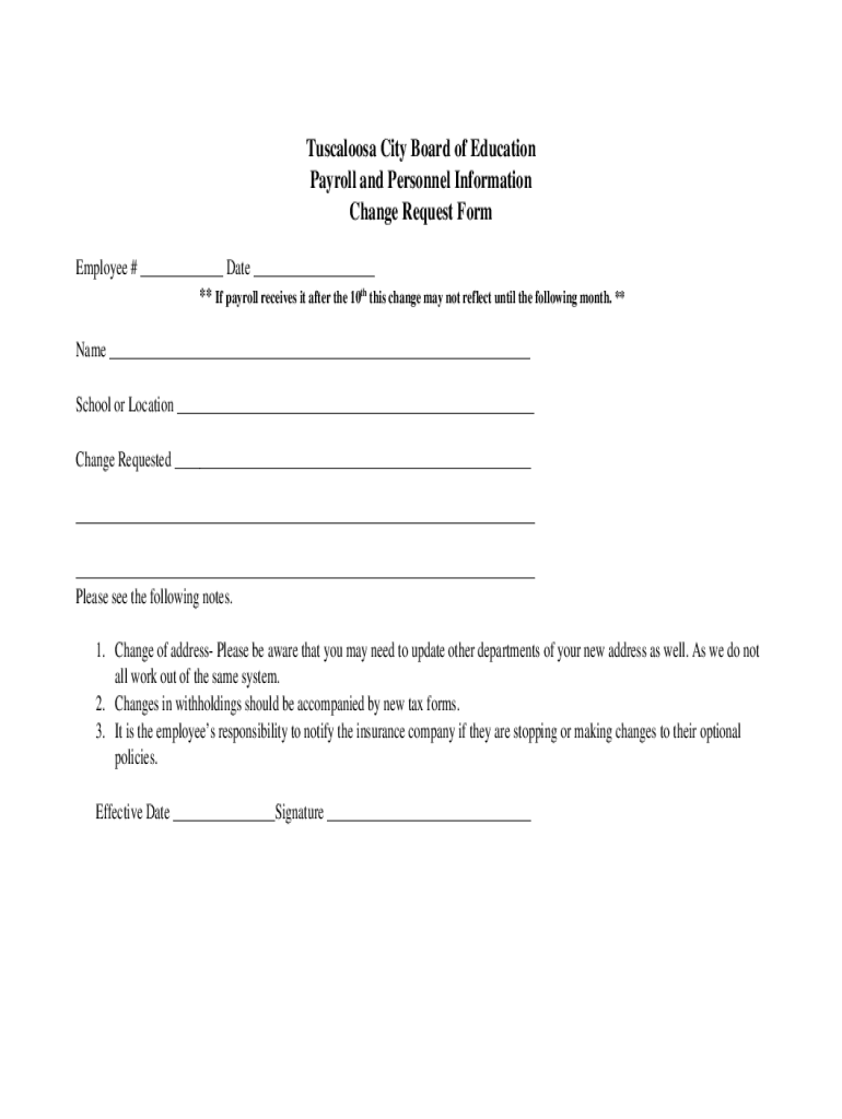 Fillable Online Payroll change form.doc Fax Email Print - pdfFiller
