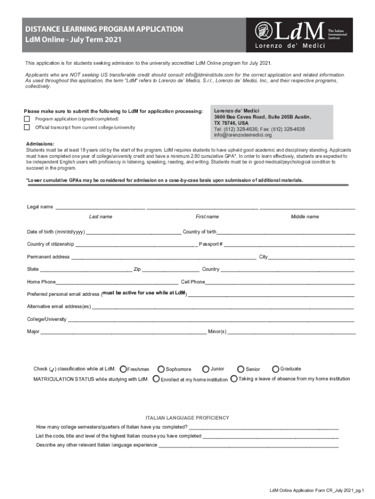 Fillable Online Certificate Programs Application Form : Fall 2021 Fax ...