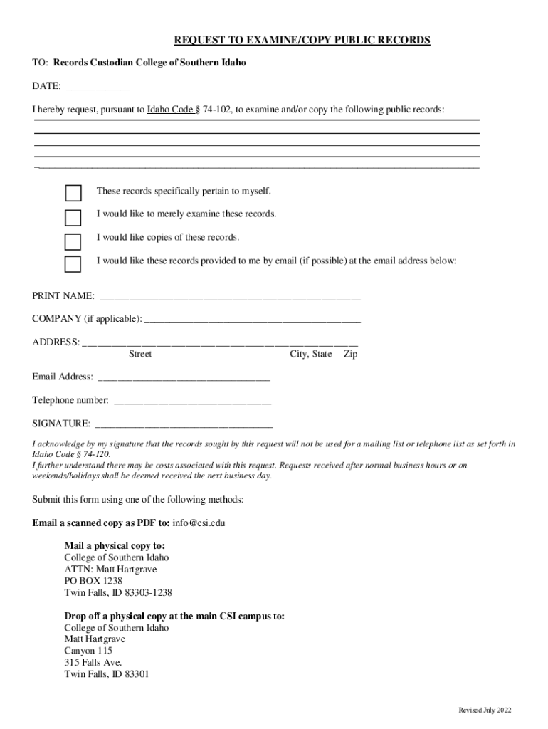 Fillable Online PUBLIC RECORDS REQUEST FORM STEP NO. 1 ... Fax Email ...
