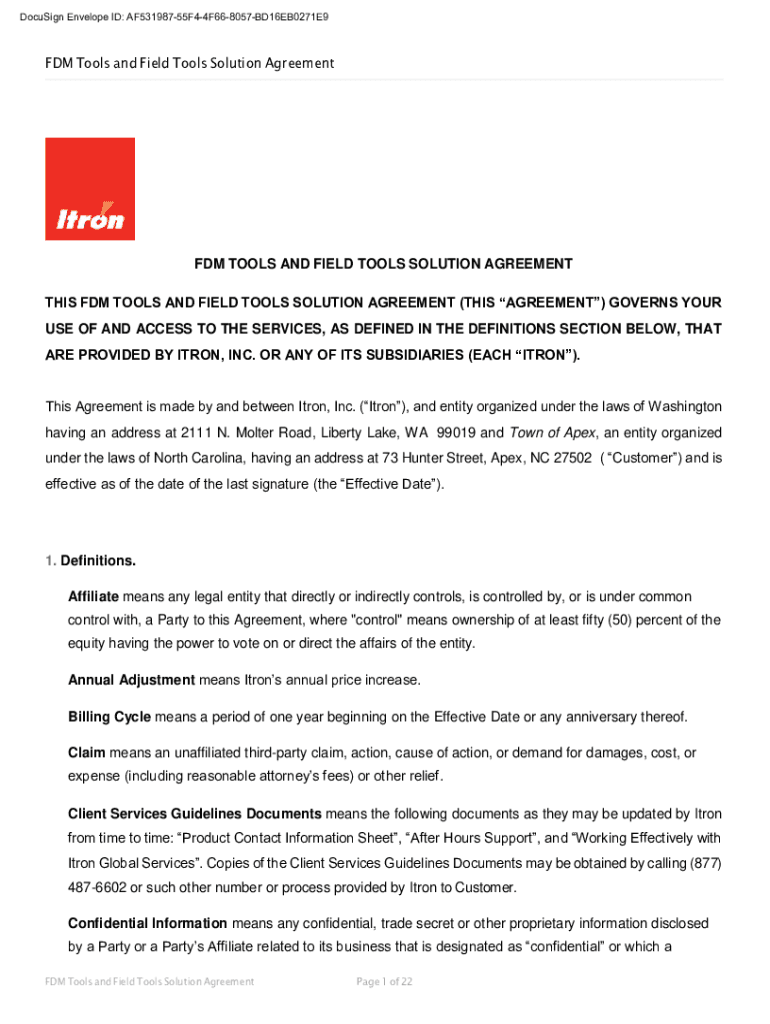 Fillable Online FDM Tools and Field Tools Solution Agreement Fax Email ...