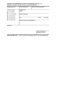 Fillable Online REQUEST FOR DISPOSITION LETTER TO REPORTING ... Fax Email Print - pdfFiller