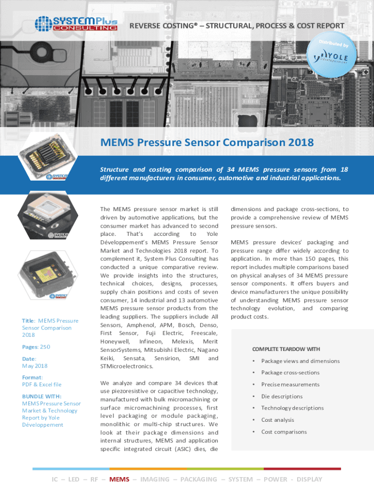 Fillable Online MEMS Pressure Sensor Comparison 2018 - System Plus Consulting;. MEMS Pressure ...