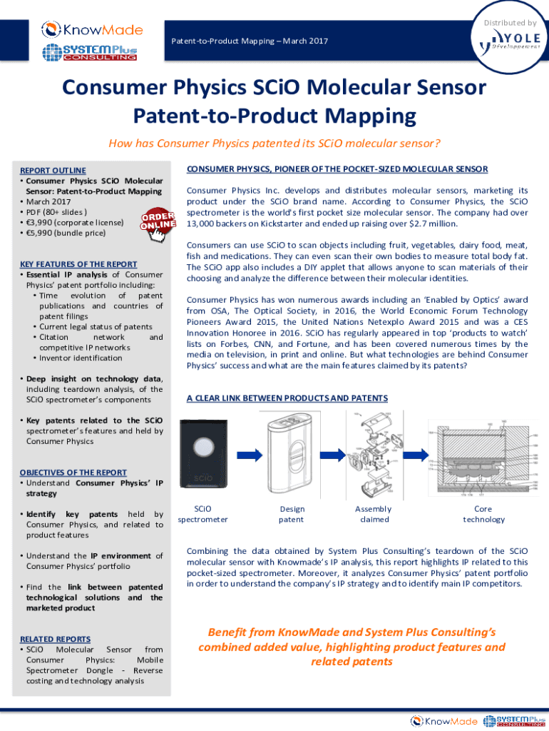 Fillable Online Patent-to-product mapping of Consumer physics SCIO ... Fax Email Print - pdfFiller