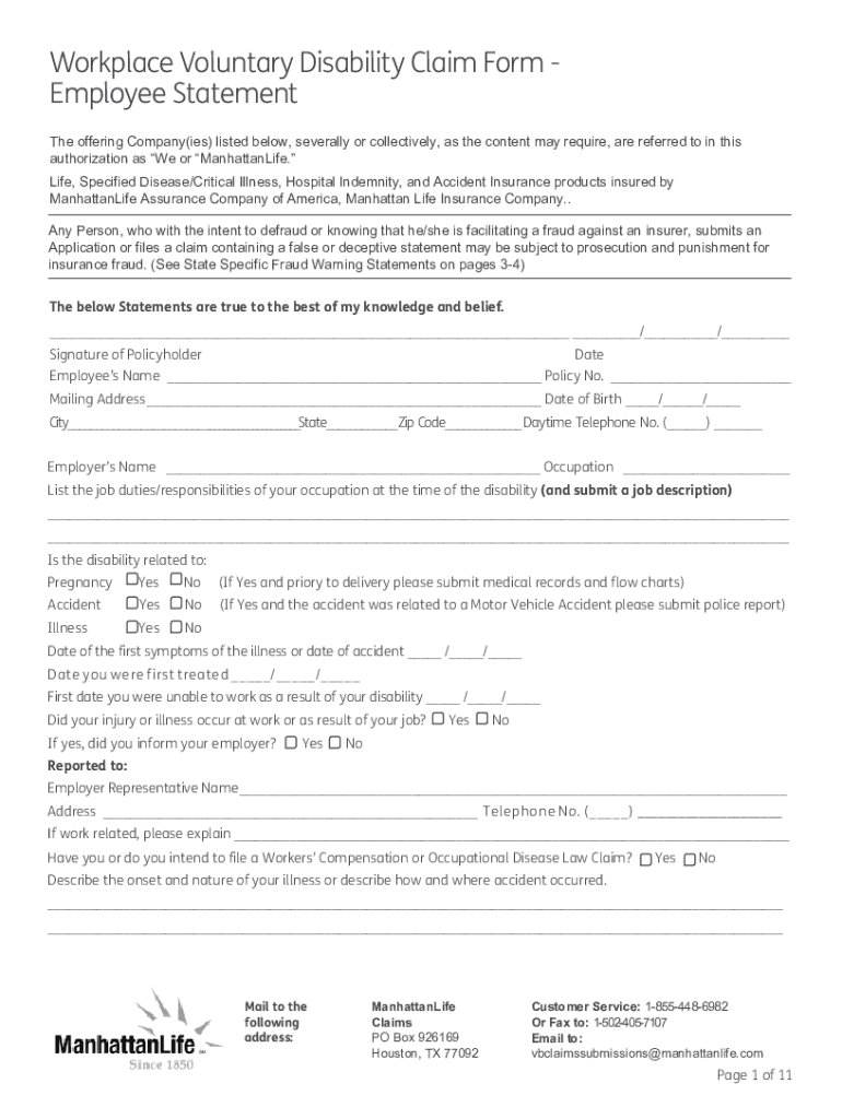 Fillable Online Employee's Statement of Claim (To be Completed by ...