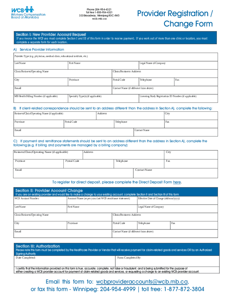 Fillable Online Submitting Invoices and Billing Forms to the WCB Fax ...
