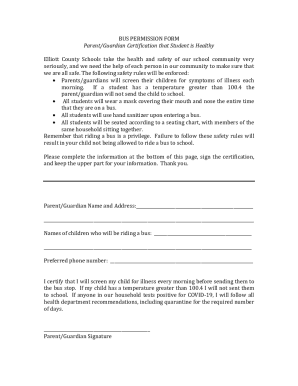 Fillable Online BUS PERMISSION FORM Fax Email Print - pdfFiller