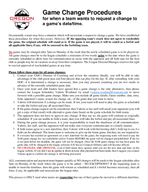 Fillable Online Game Rescheduling Form Fax Email Print - pdfFiller