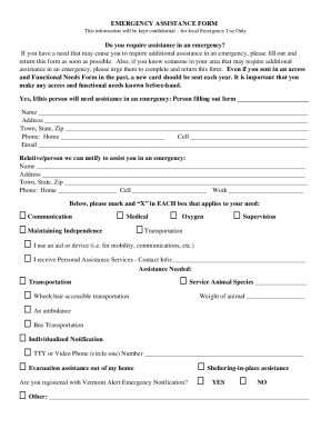 Fillable Online EMERGENCY ASSISTANCE FORM Do you require ... Fax Email Print - pdfFiller
