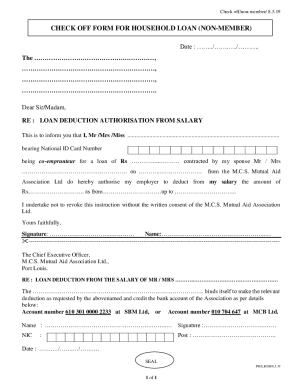 Fillable Online LOAN DEDUCTION AUTHORIZATION FORM Fax Email Print - pdfFiller